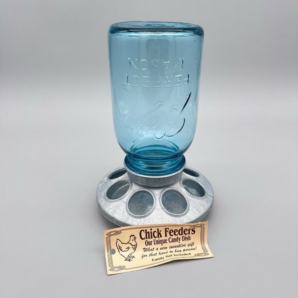 Unbranded | Other | Chicken Feeders 9 Tall Unique Candy Dish Blue Ball ...